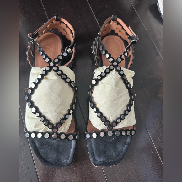 Lola Cruz | Shoes | Lola Cruz Black Suede Metallic Stud Sandal | Poshmark